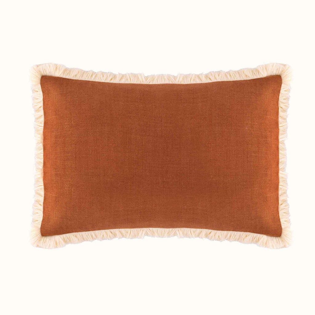 35cm x 55cm Lumbar Cushion with Fringe – Land.
