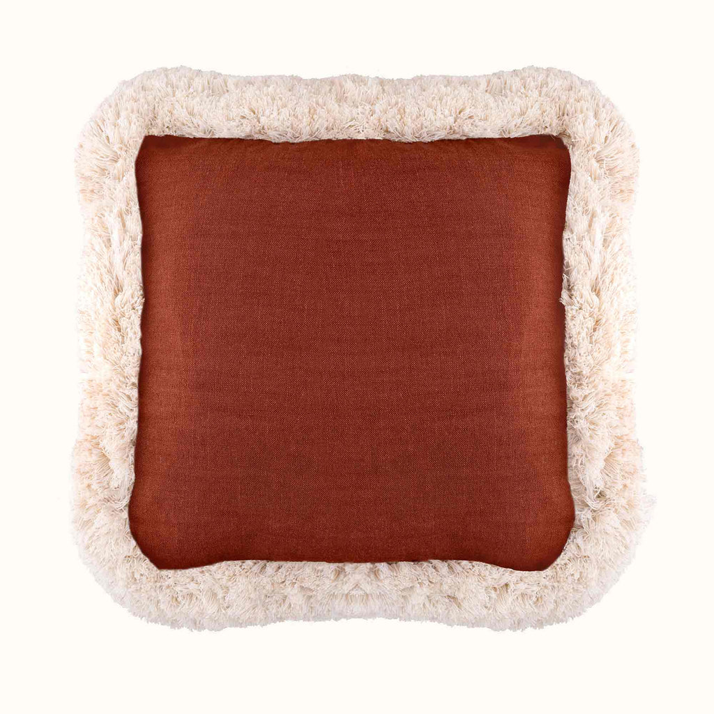 45cm x 45cm Square Cushion with Super Fringe – Land.